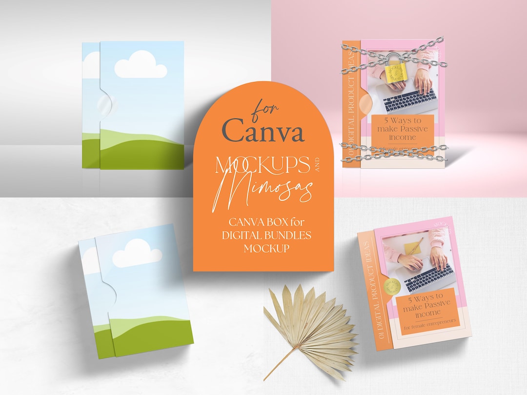 CANVA BOX MOCKUP for Digital Products Bundle. Bundle Box Mockup.display ...