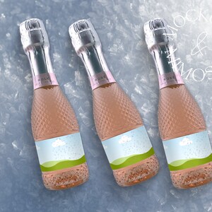 CANVA Piccolo Bottle Label Mockup. Mini Sparkling Wine Label. Bubbles ...