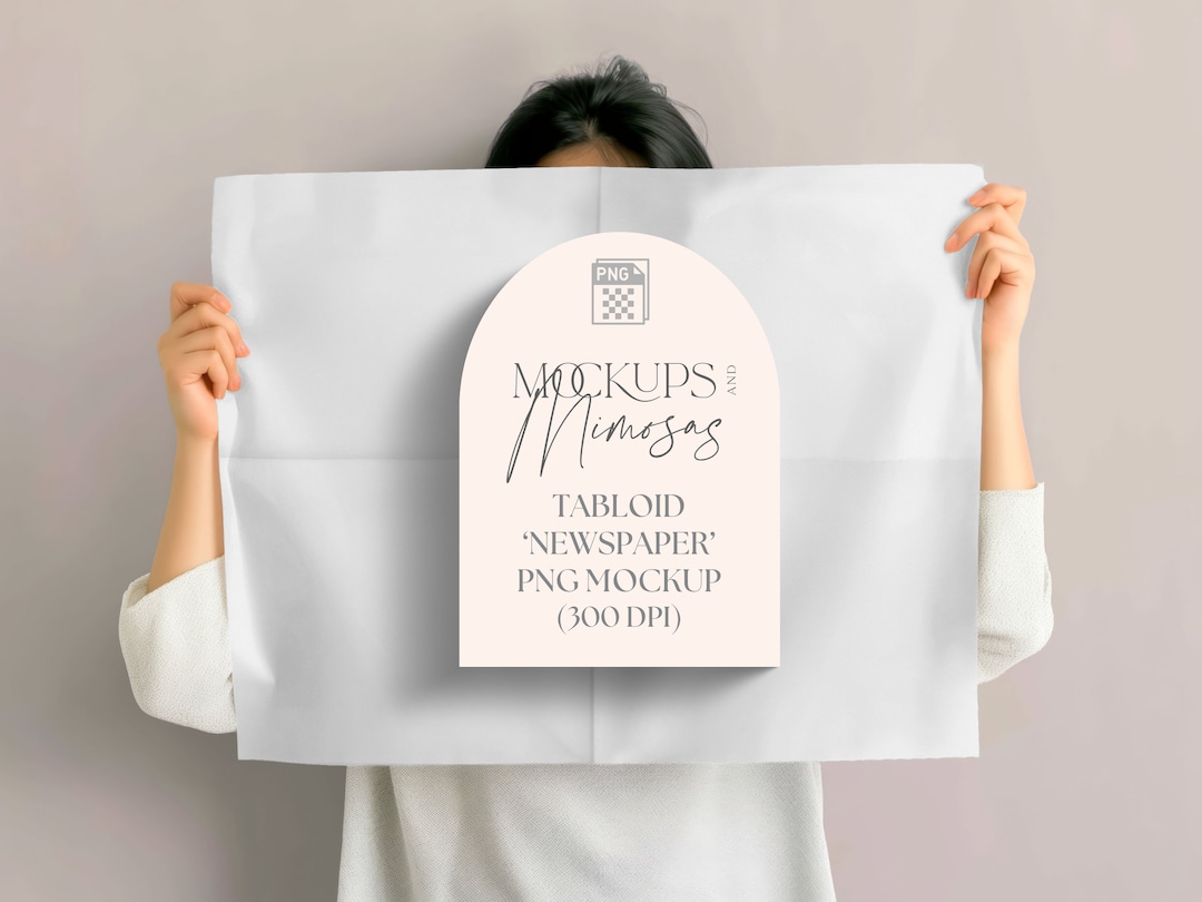 Tabloid Newspaper Mockup. PNG Overlay Mockup. Birthday, Wedding, Baby ...