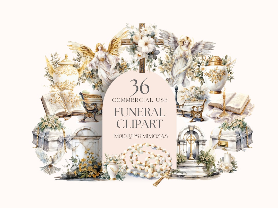 FUNERAL and RELIGIOUS Clipart Collection - Memorial Watercolour ...