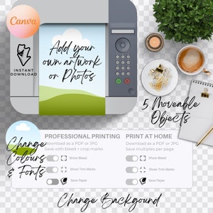 Animated Printer Mockup Canva Template, A4 Paper Printing (digital File ...