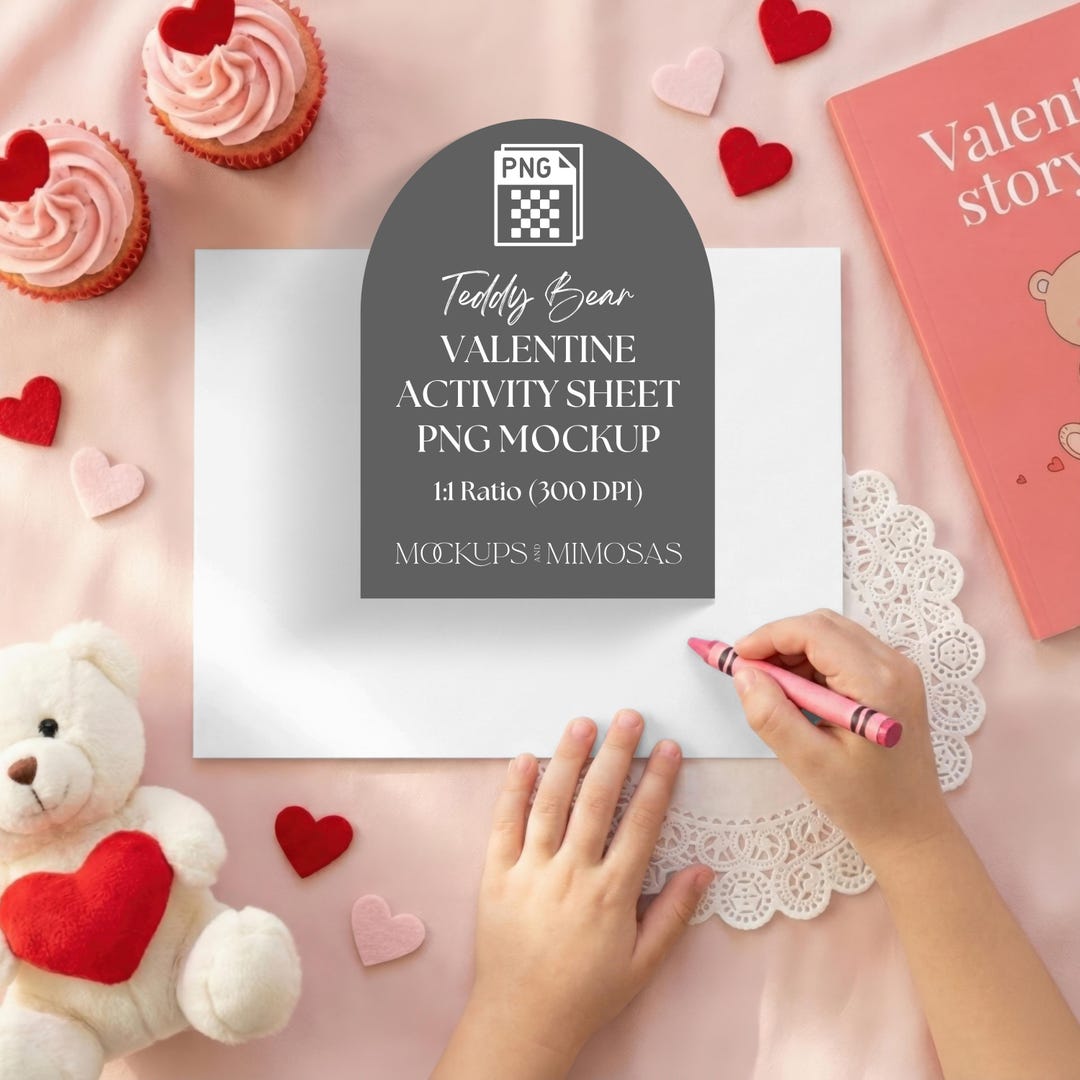 Landscape Activity Sheet Mockup: Kids Valentines Day Placemat or ...