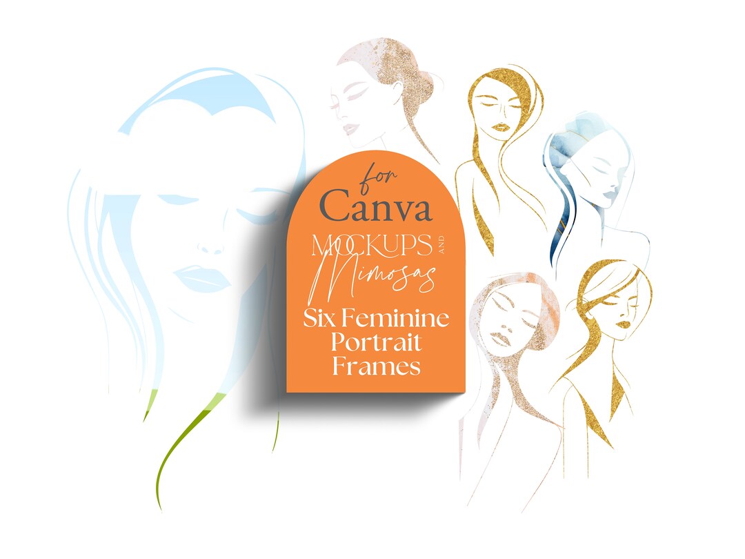 CANVA Feminine Portrait Frames. Esthetician Clipart. Zen Women. Fill ...