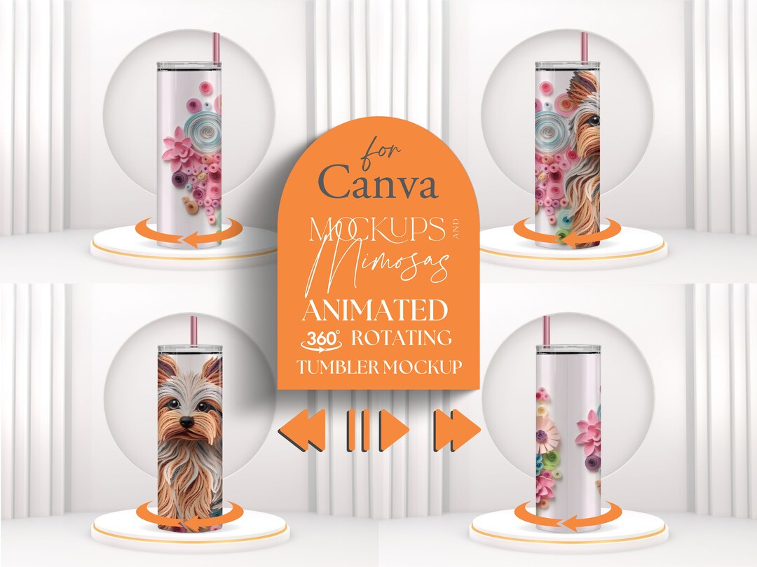 Spinning TUMBLER Mockup CANVA. Rotating Tumbler. Sublimation Tumbler ...