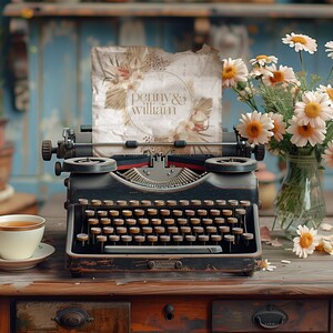 Vintage Typewriter Mockup. Tattered Old Paper, Vintage Ephemera and ...