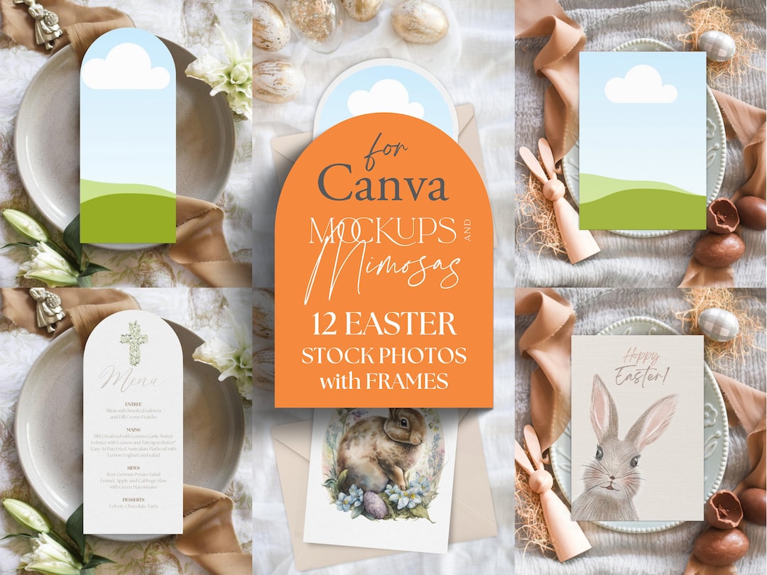 Easter Photo Mockups Bundle: Canva Stationery Templates (digital) - Etsy