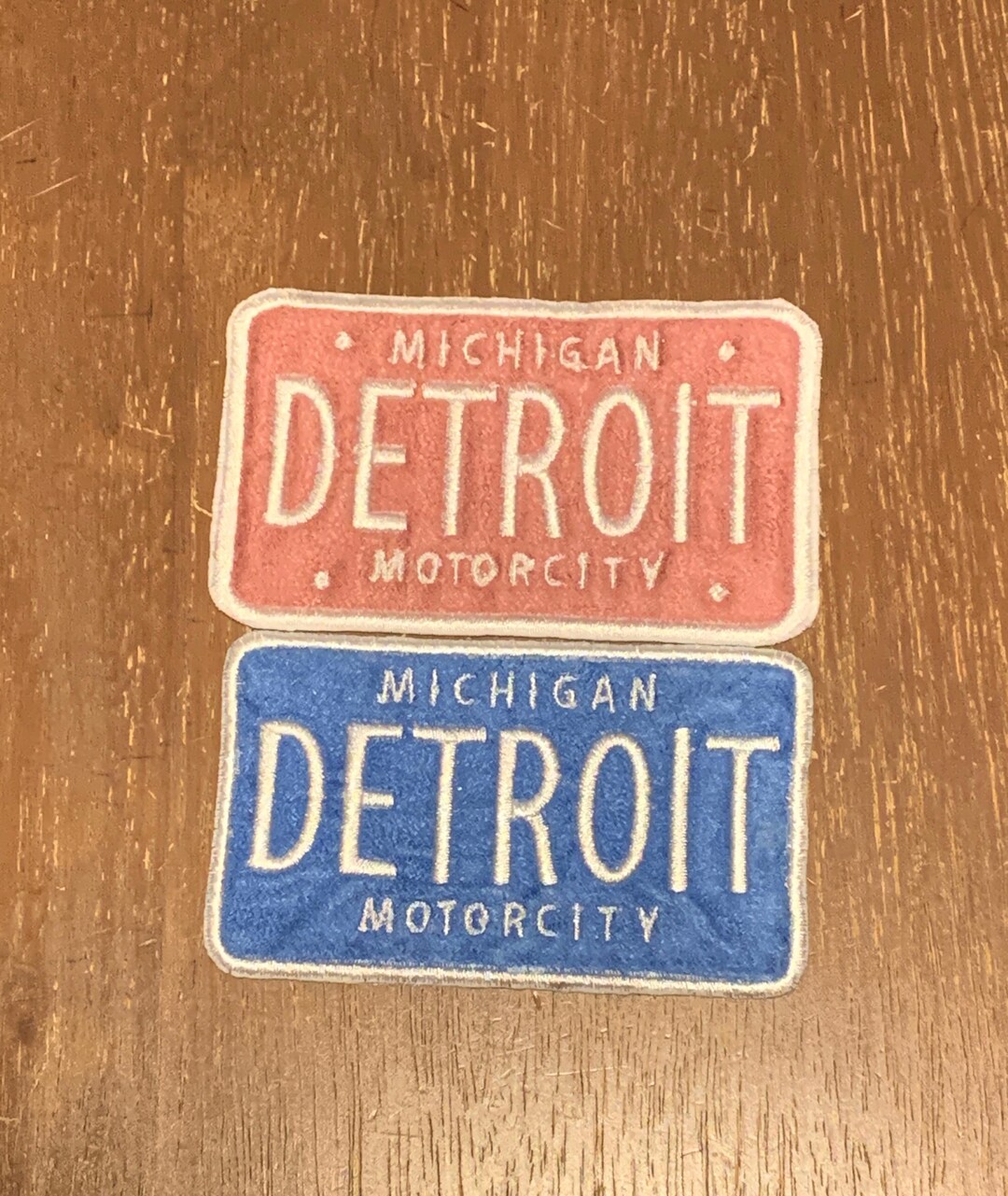 Detroit License Plate-embroidered Patch-suede - Etsy