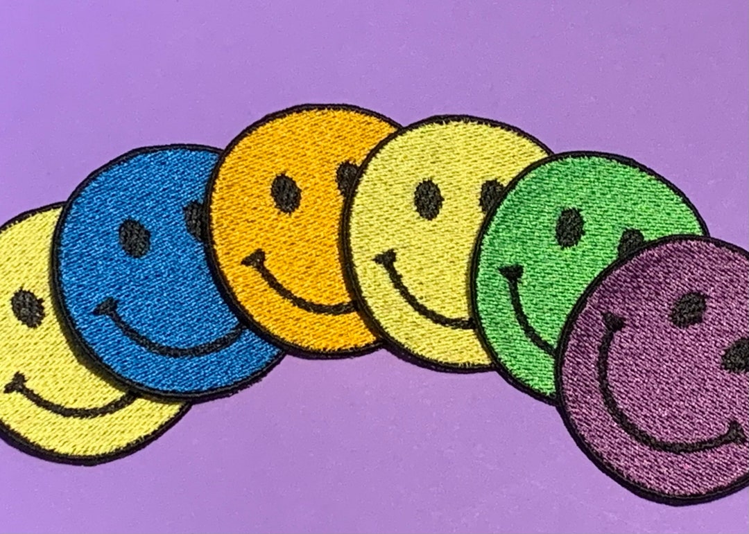 Smiley Face Patches-iron On - Etsy