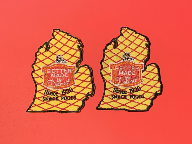 Better Made Embroidery Patch-michigan Shaped-detroit - Etsy
