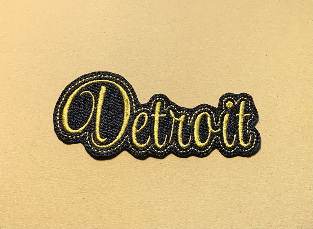 Detroit Script Font Patch-iron On - Etsy