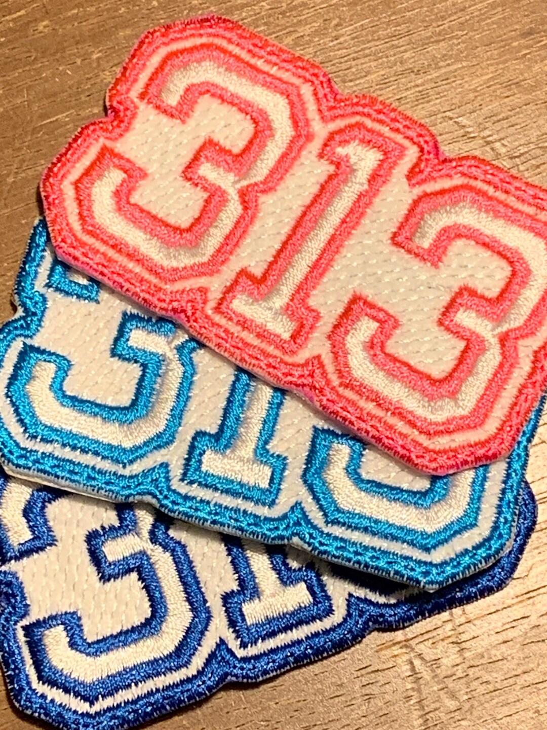 Detroit 313 Varsity Number Patch-area Code - Etsy
