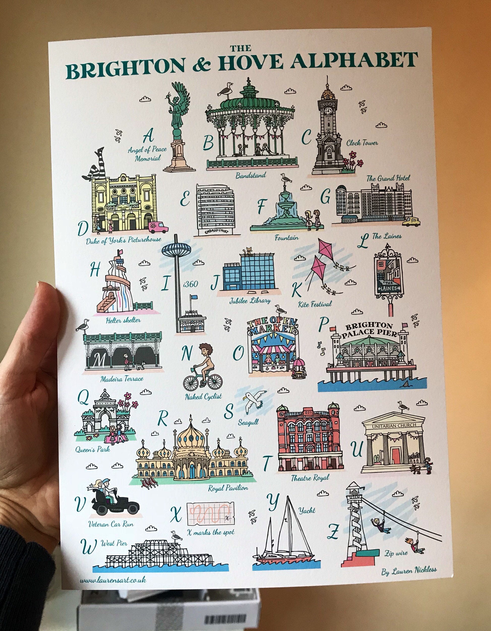 Brighton Alphabet Print A4 Landmarks Abc Artwork | Etsy Canada