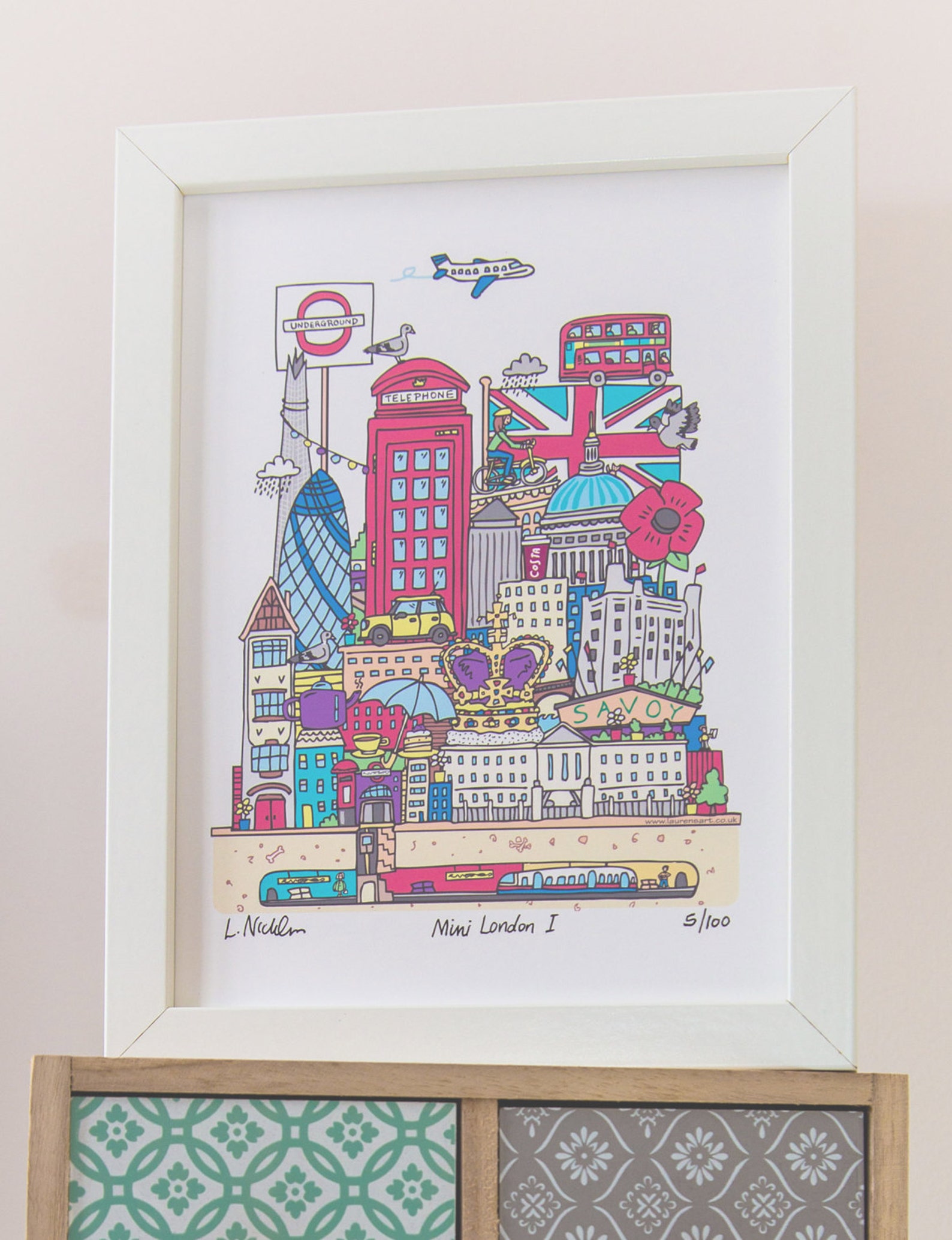 Illustrated London Landmarks Art Print, Cityscape Artwork - Etsy UK
