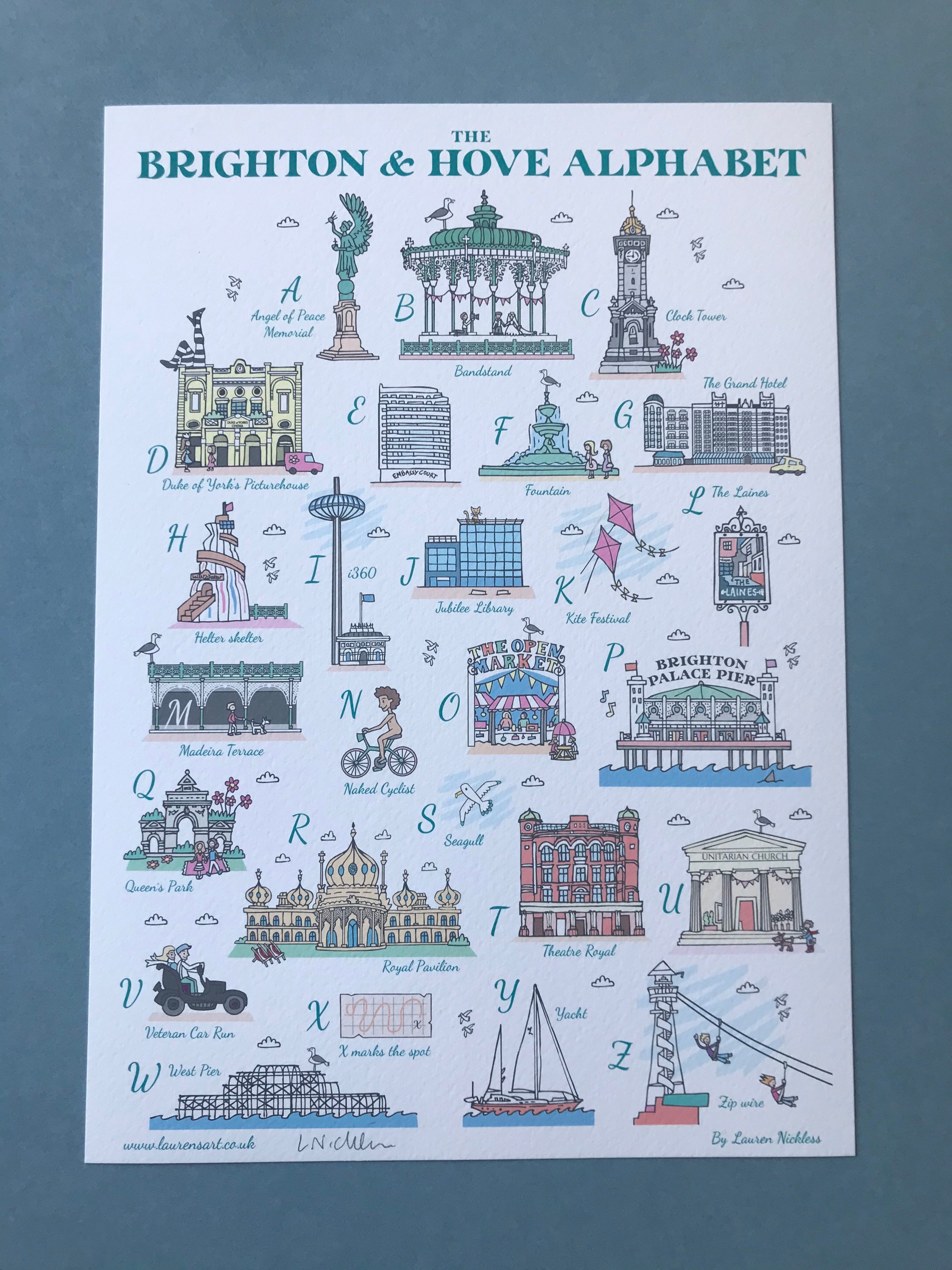 Brighton Alphabet Print A4 Landmarks Abc Artwork | Etsy Canada