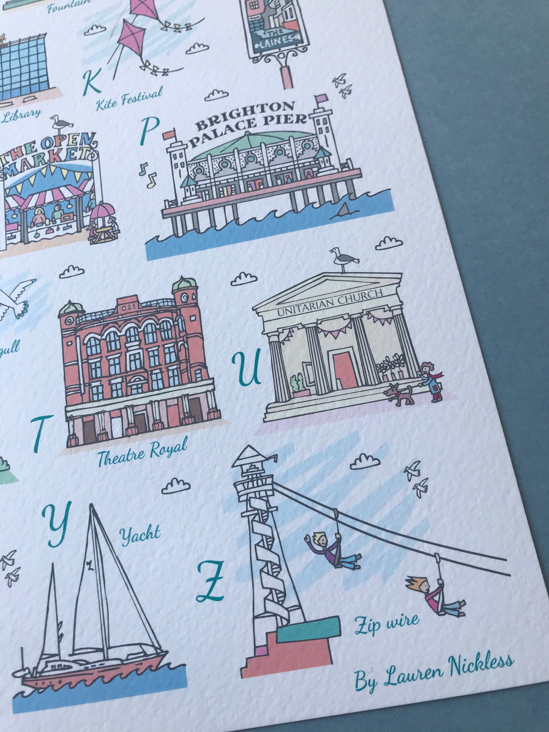 Brighton Alphabet Print A4 Landmarks ABC Art - Etsy Canada