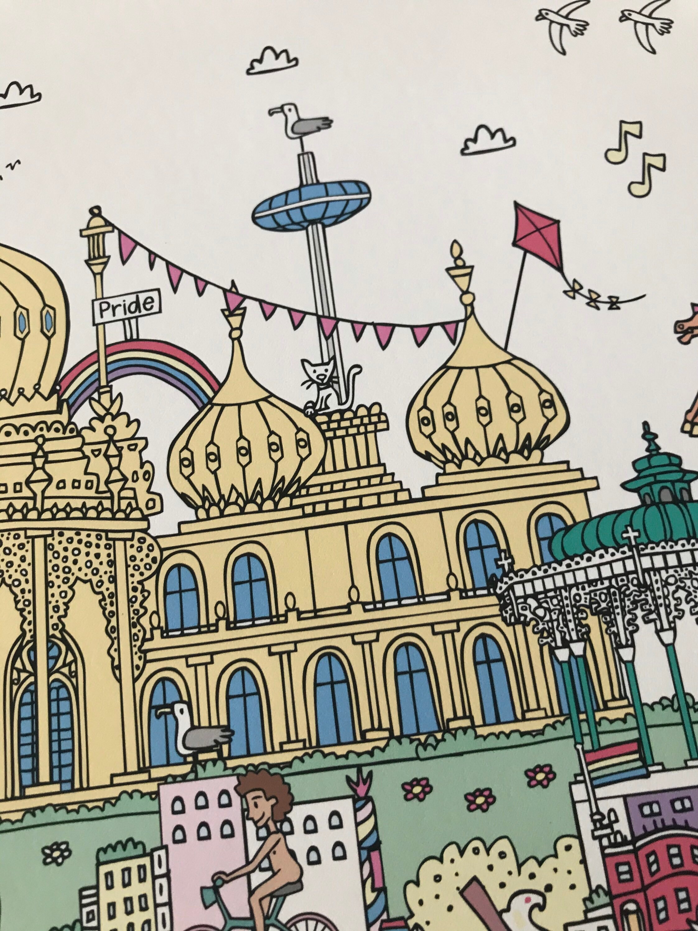 Brighton Colourful Cityscape Print, Illustrated Landmarks Artwork - Etsy UK