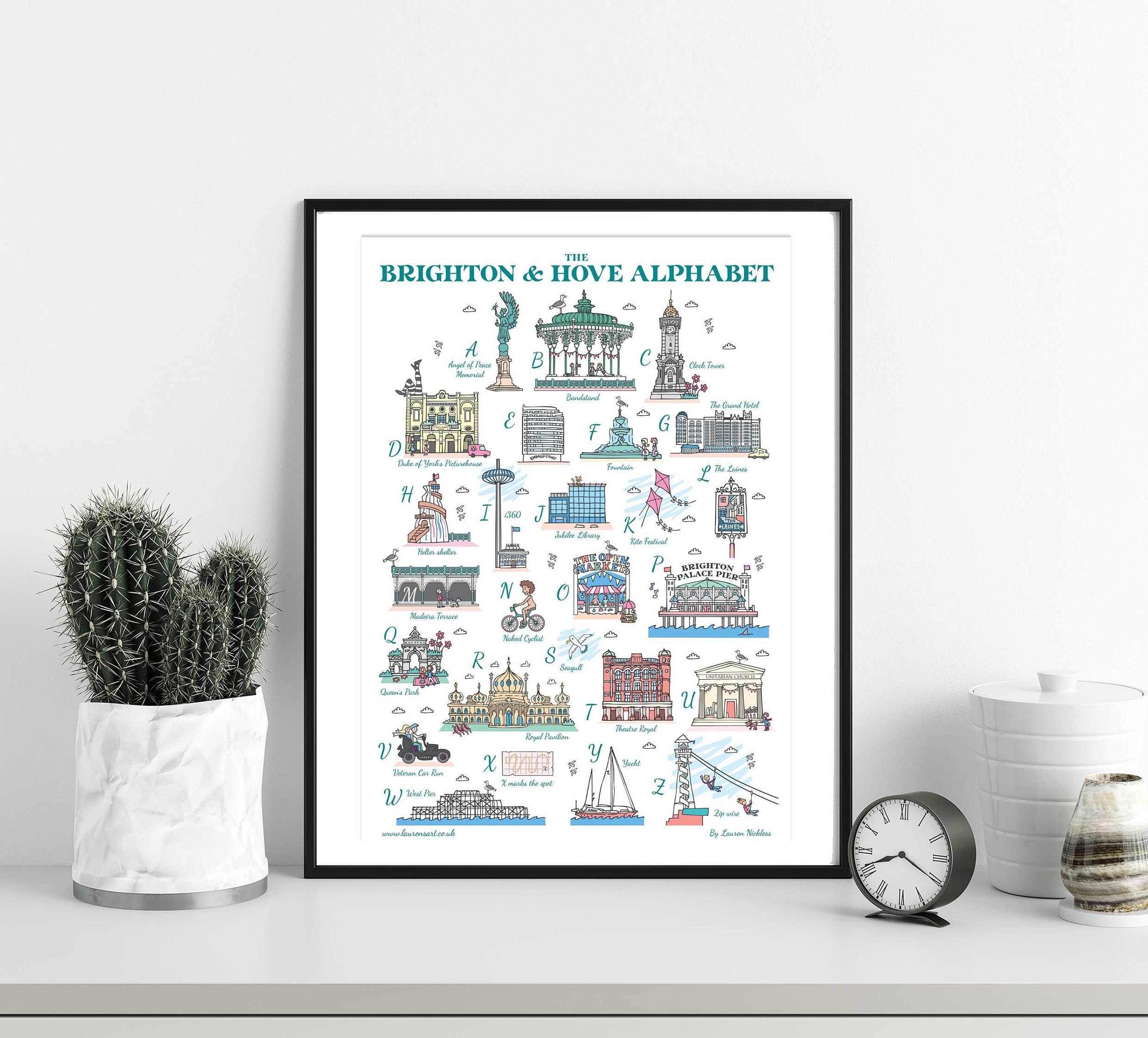 Brighton Alphabet Print A4 Landmarks ABC Art - Etsy Canada