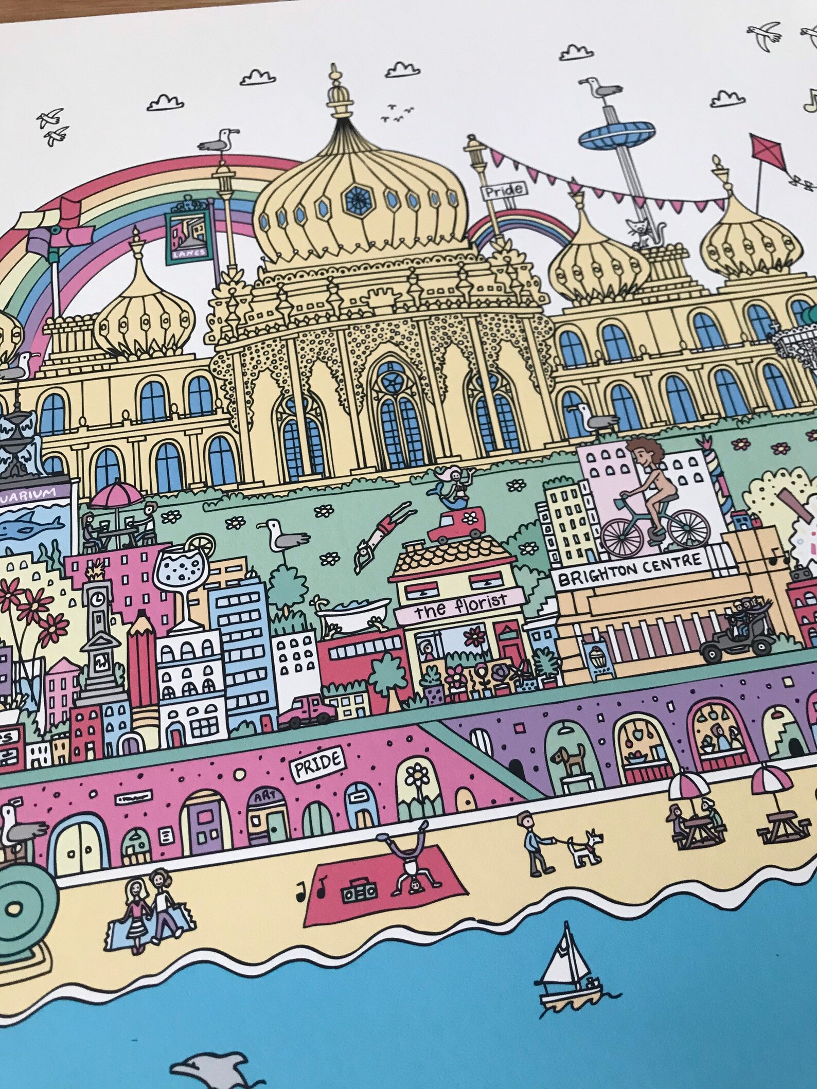 Brighton Colourful Cityscape Print, Illustrated Landmarks Artwork - Etsy UK