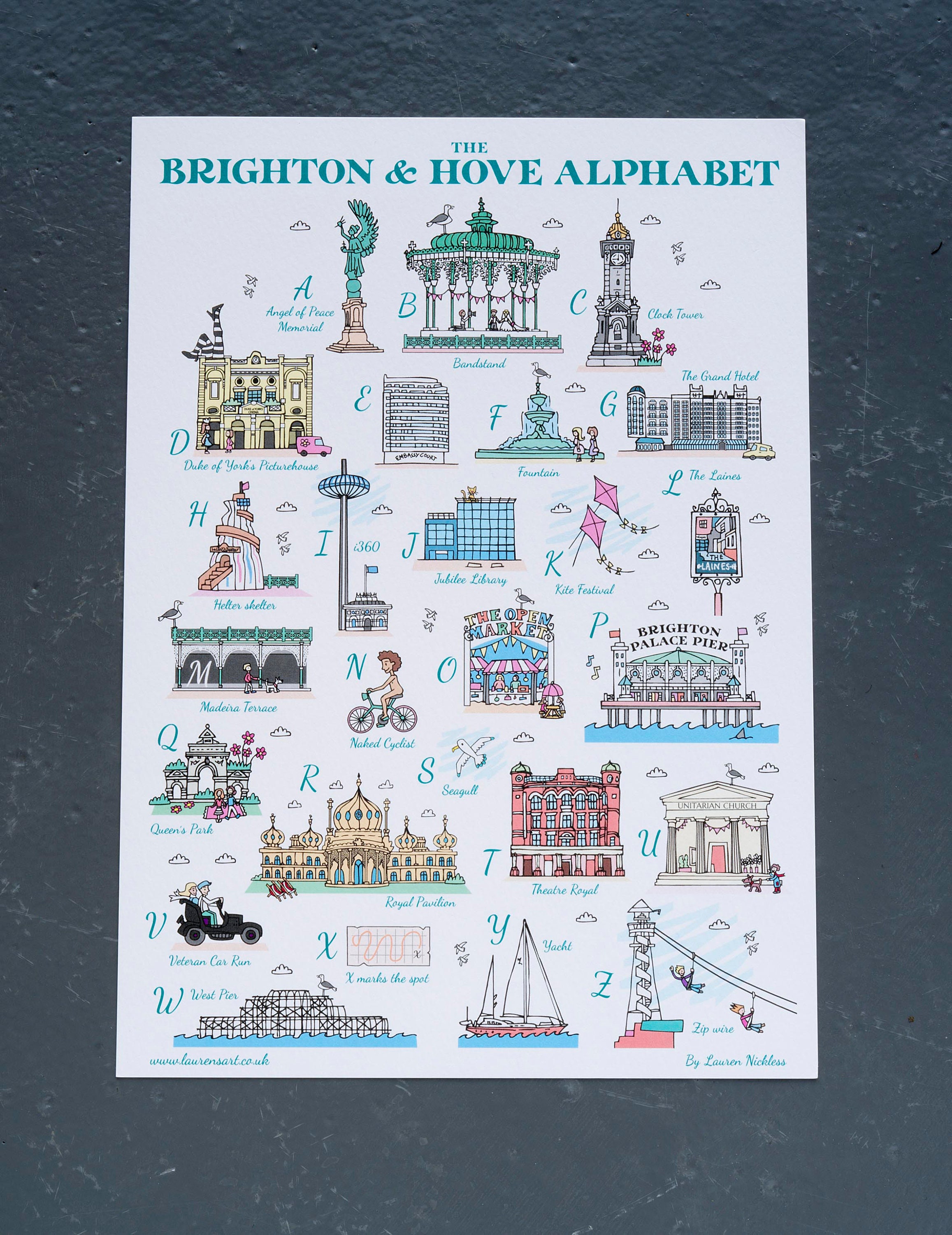 Brighton Alphabet Print A4 Landmarks Abc Artwork | Etsy Canada