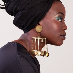 Clip Large Statement African Earrings Ideal for Holidays Etsy UK