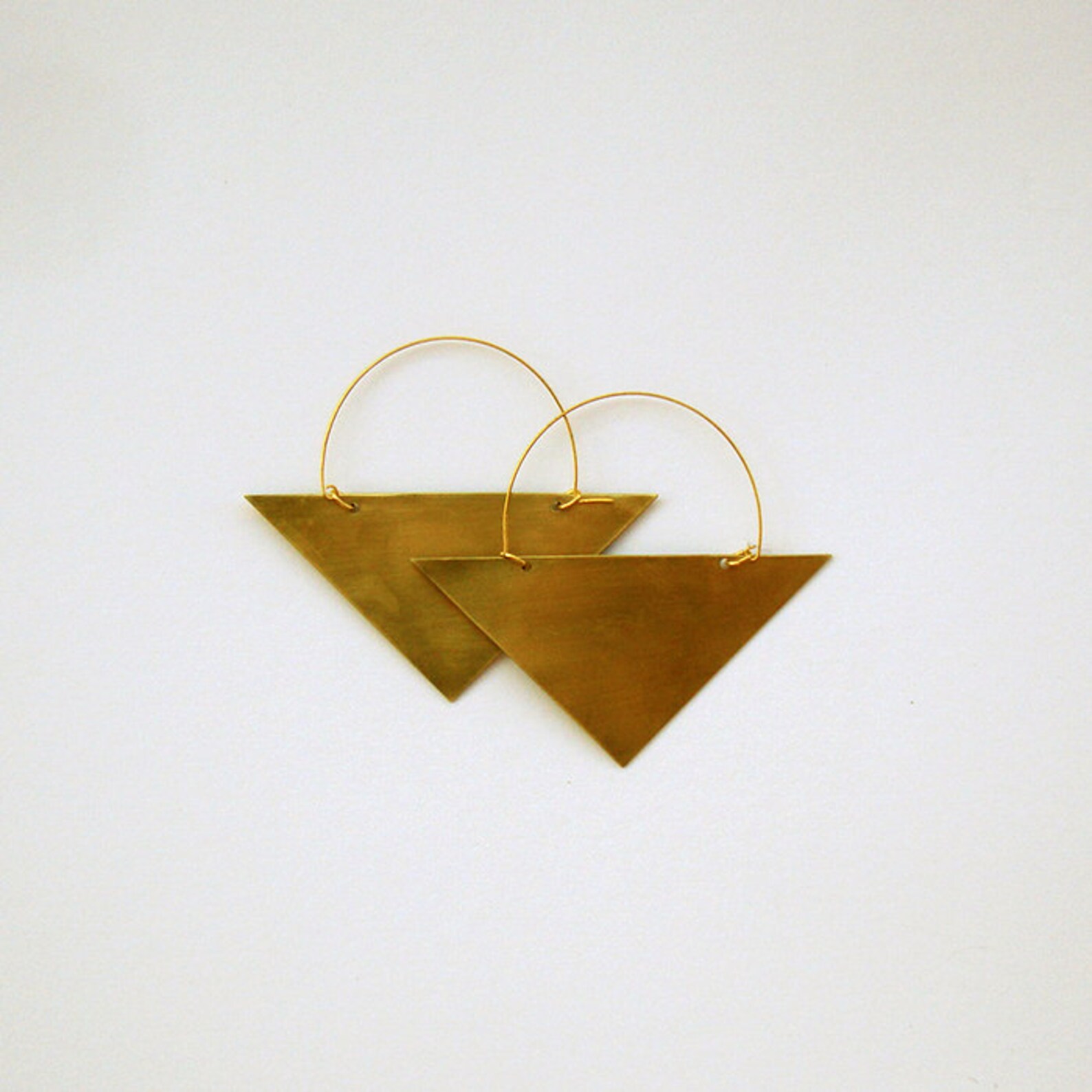 Geometric Earrings Hoops Triangular Earrings Geometric - Etsy