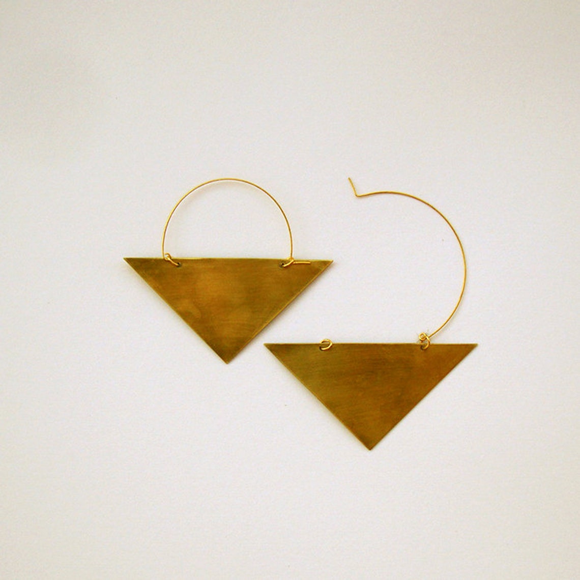 Geometric Earrings Hoops Triangular Earrings Geometric - Etsy