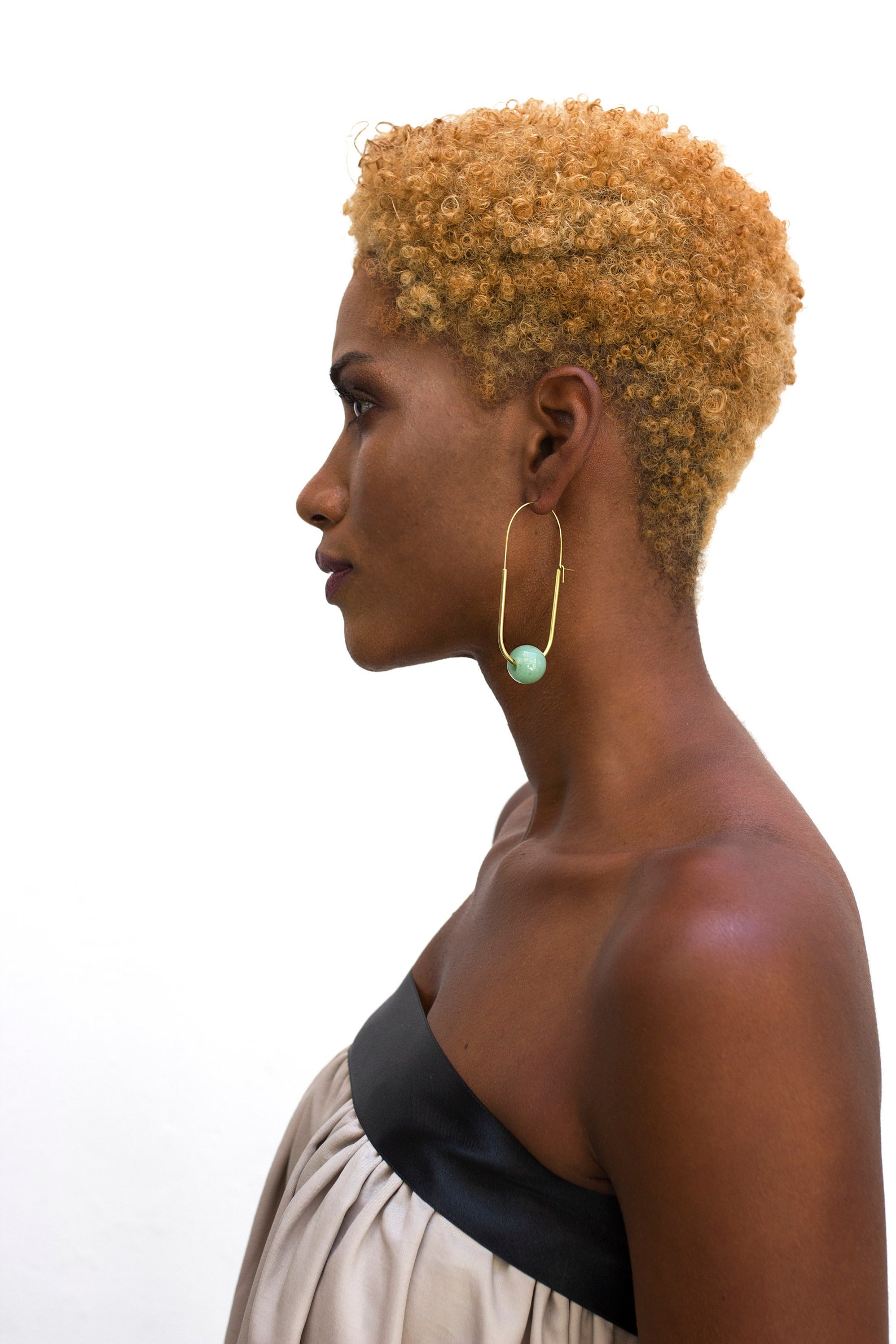 U Hoop Earring Long Brass Hoop Lightweight Oval Hoops for - Etsy