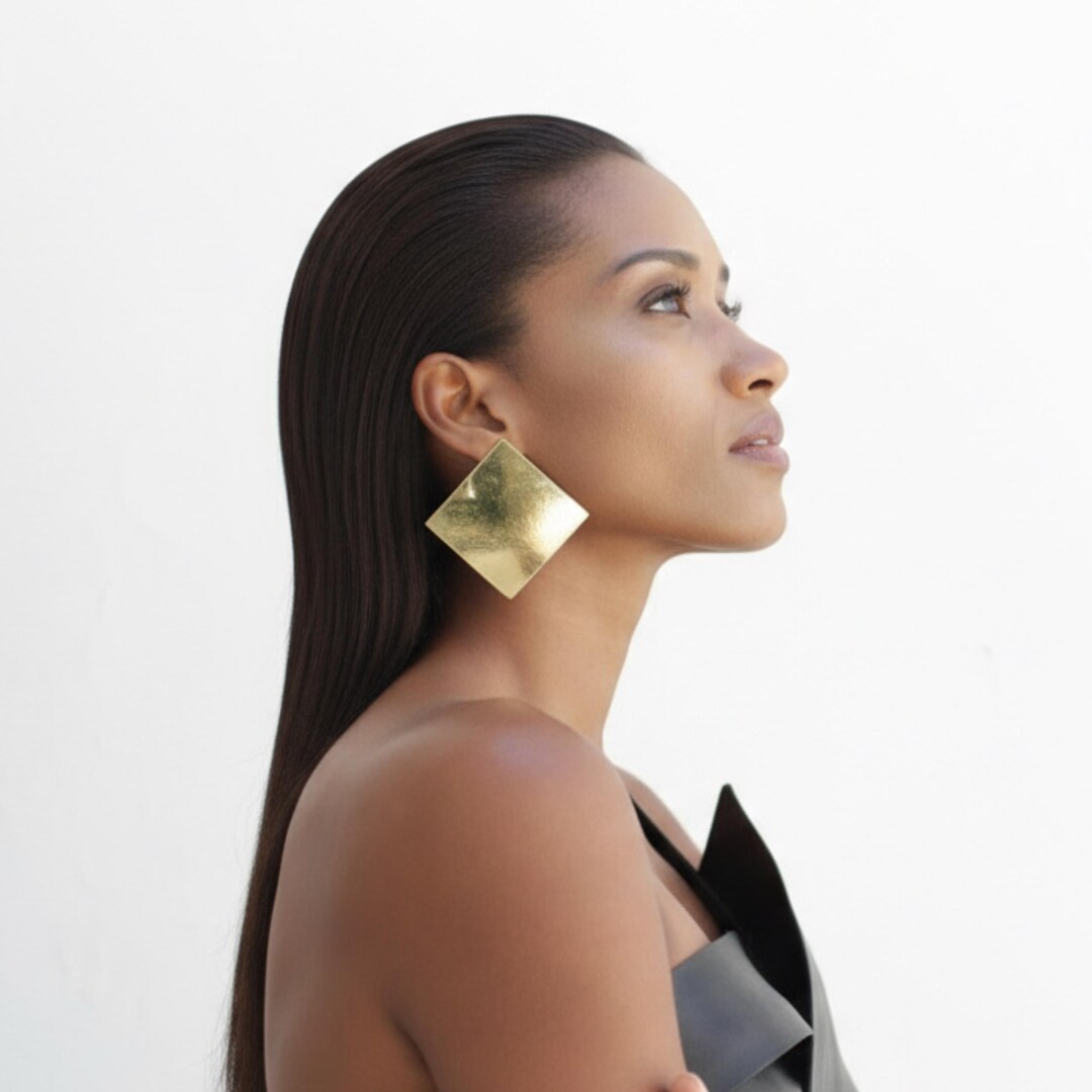 Geometric Statement Earrings: Bold Clip-on Jewelry - Etsy