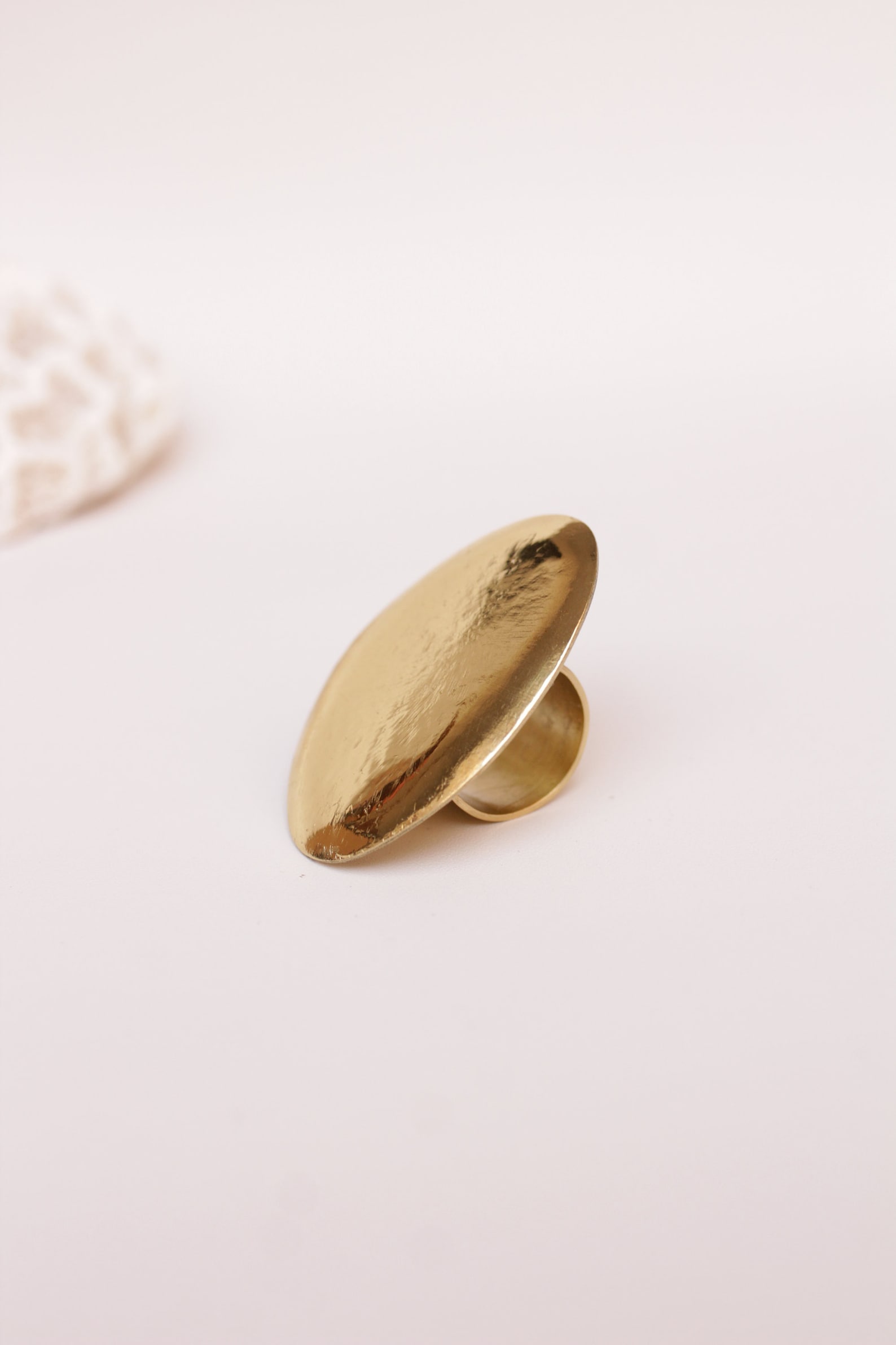 Big Statement Ring for Women, Large Chunky Ring in Golden Brass - Etsy