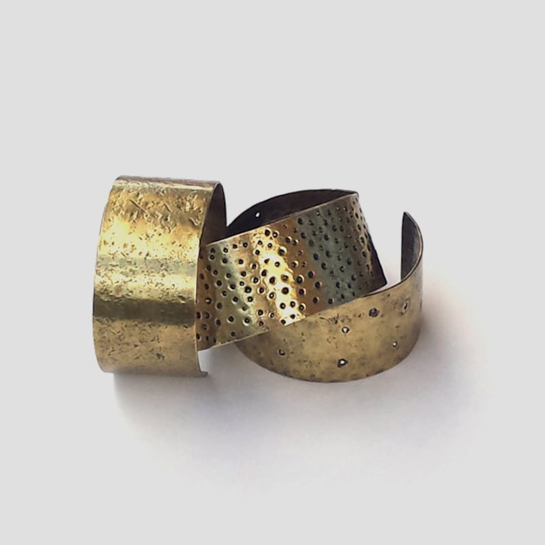 Brass Cuff Bracelet Set: Tribal Boho Chic Jewelry - Etsy