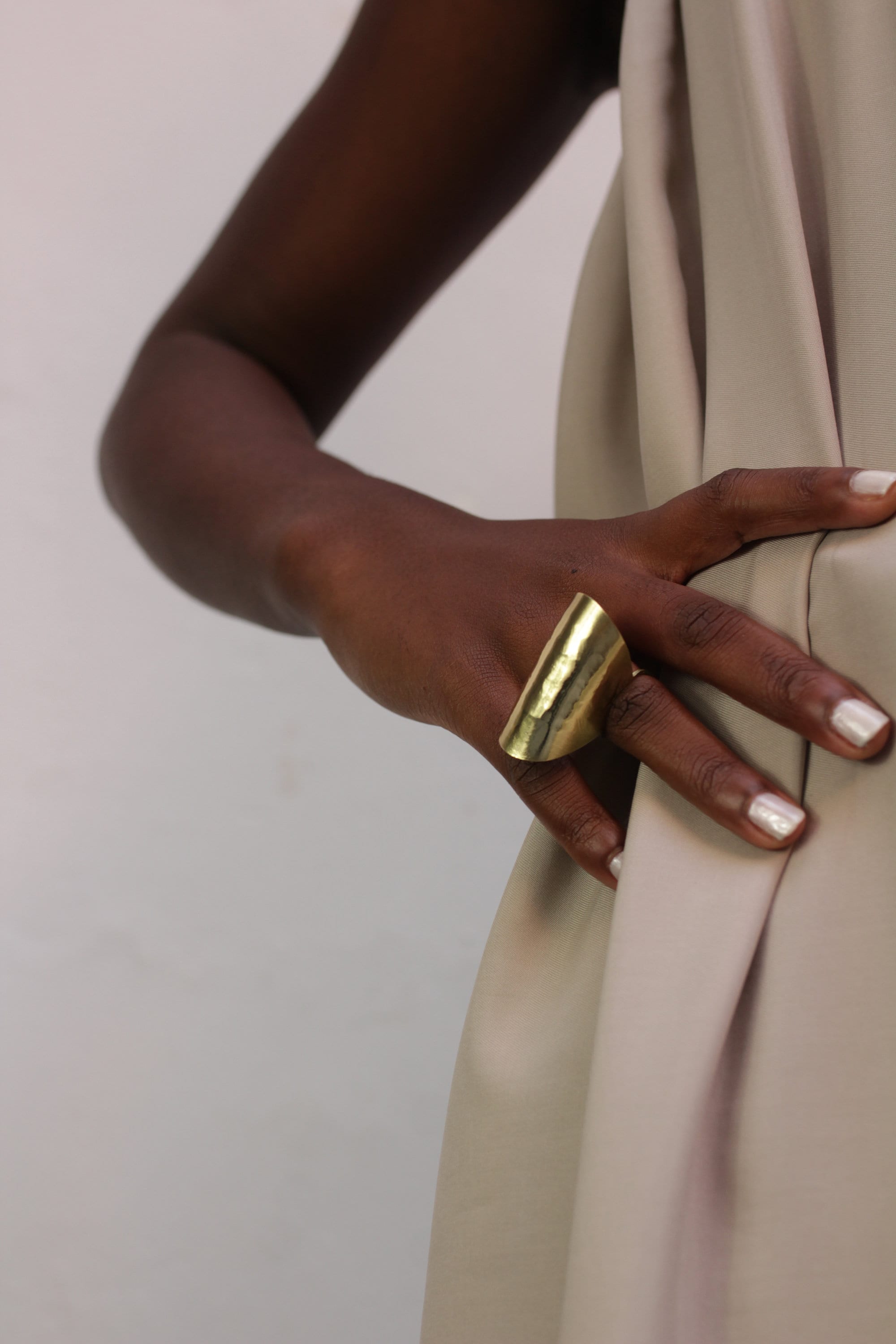 Chunky Ring for Statement Look, Bold Circle in Golden Brass, Size 7 ...