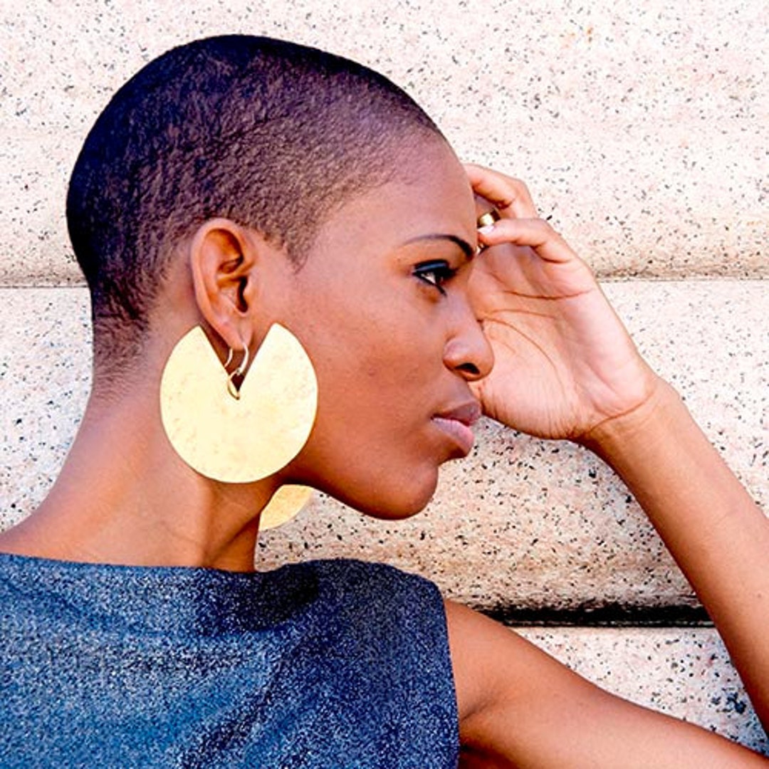 Statement Earrings for Women. African Brass Jewelry, Summer Bold ...