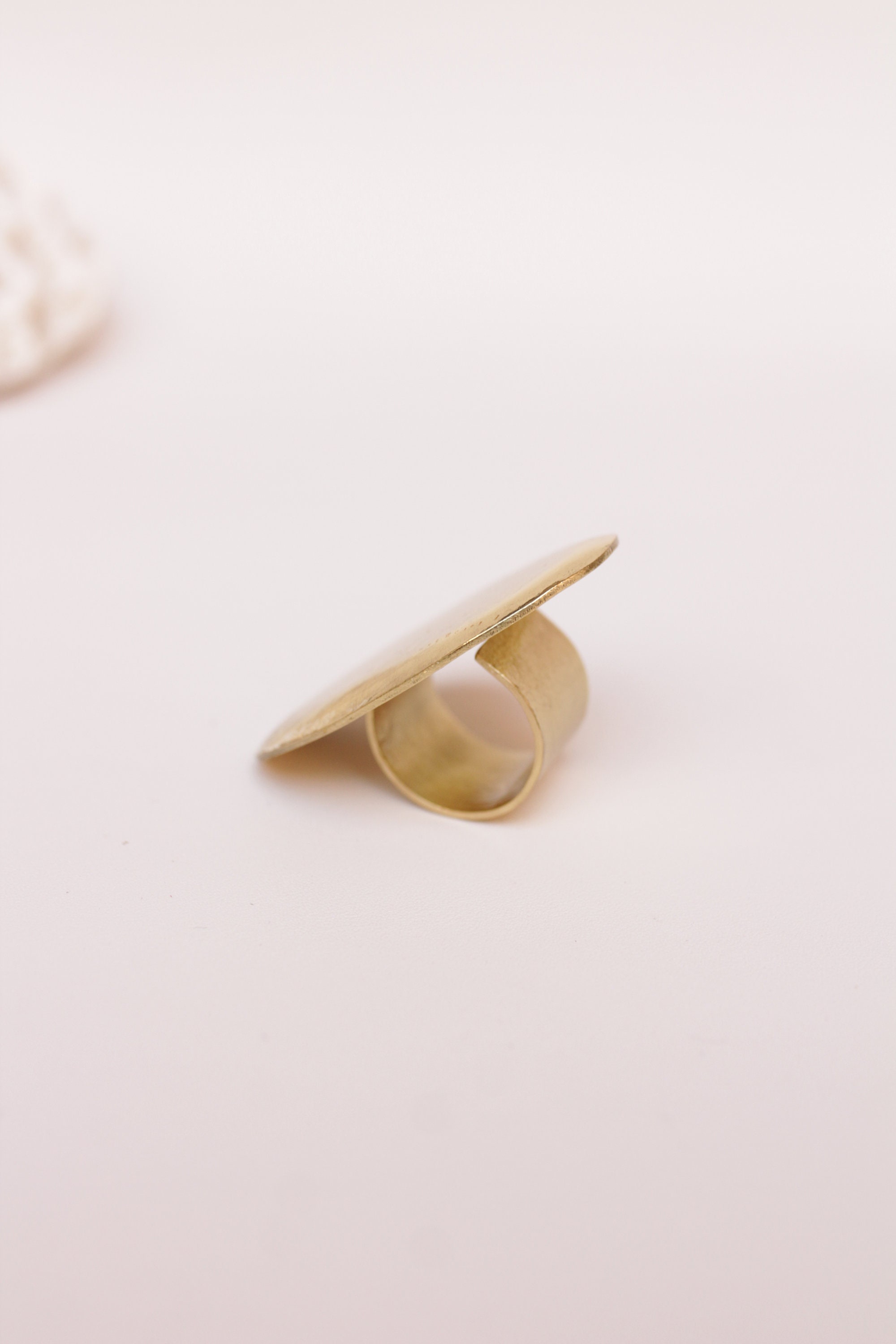 Big Statement Ring for Women, Large Chunky Ring in Golden Brass - Etsy