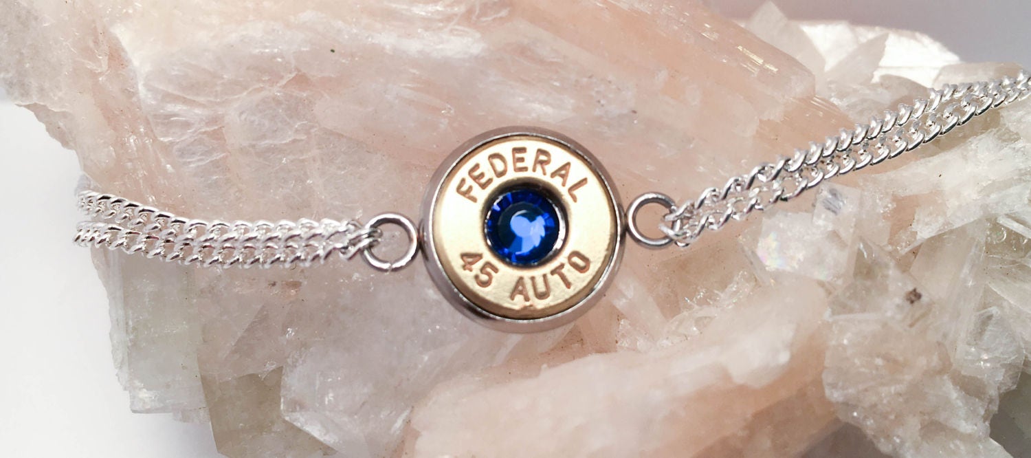 Steampunk Bullet Minimalist Geometric Chain Bracelet w/ Choice | Etsy