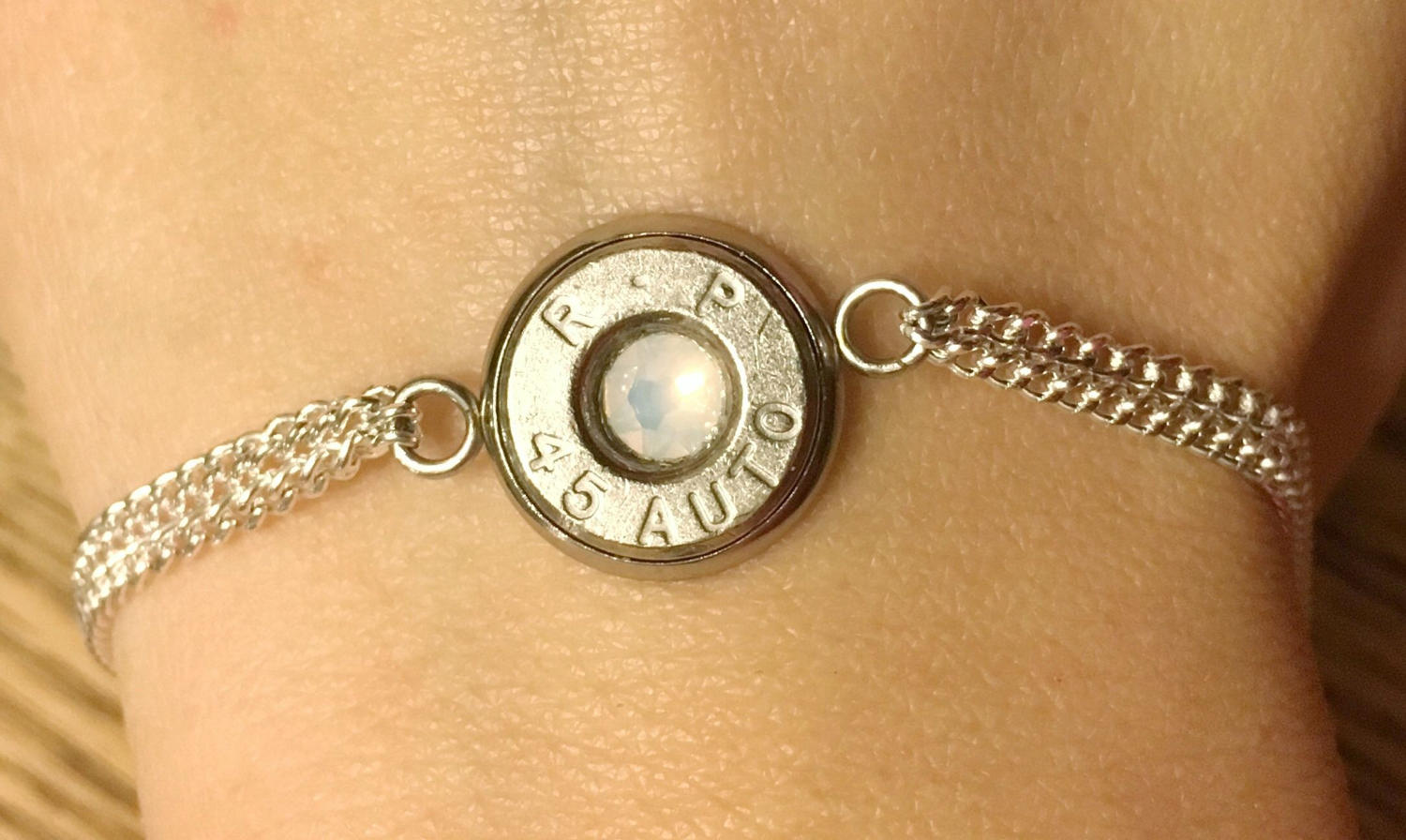 Steampunk Bullet Minimalist Geometric Chain Bracelet w/ Choice | Etsy