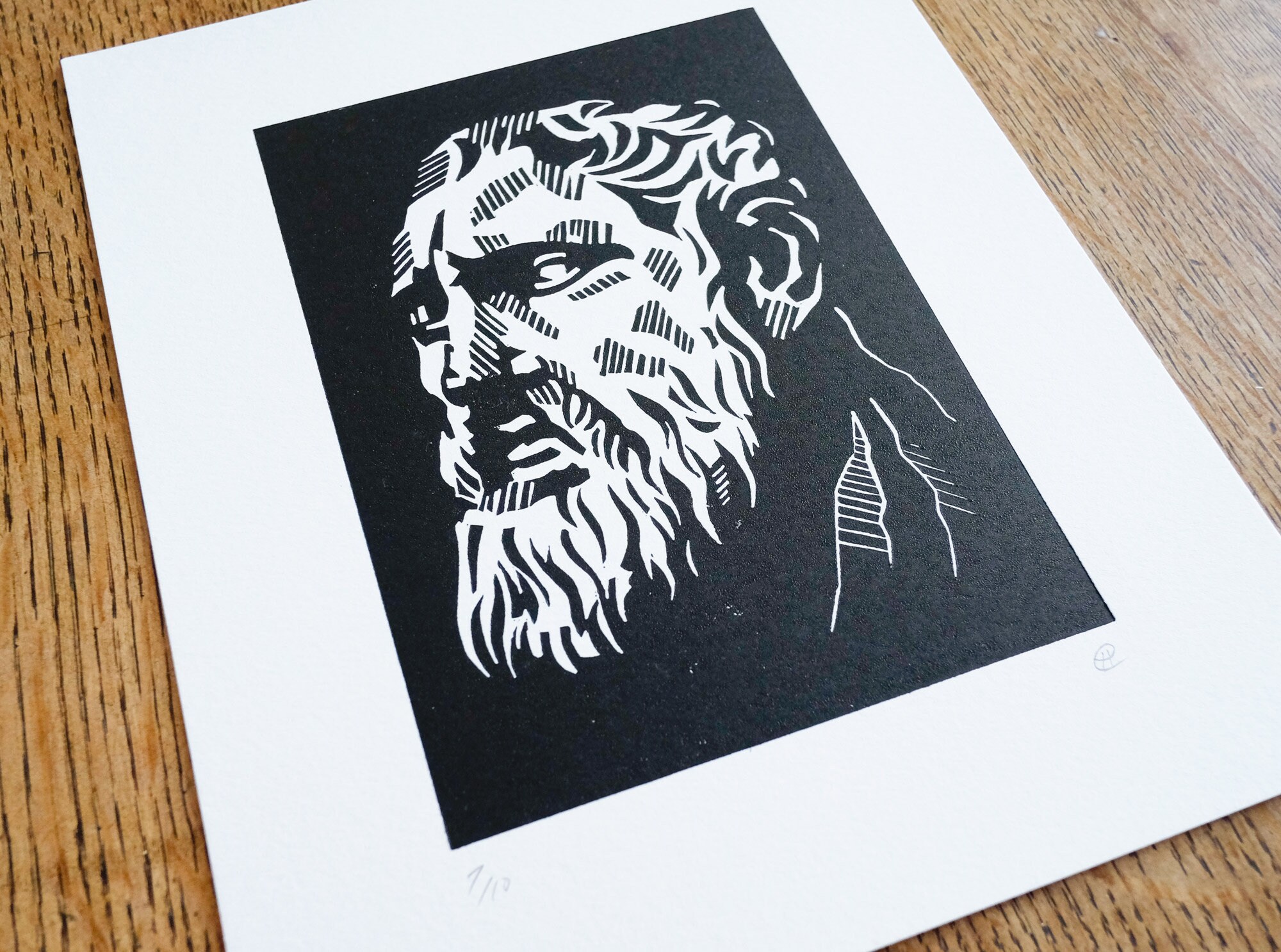 Zeno of Citium Original Lino Block Print - Etsy
