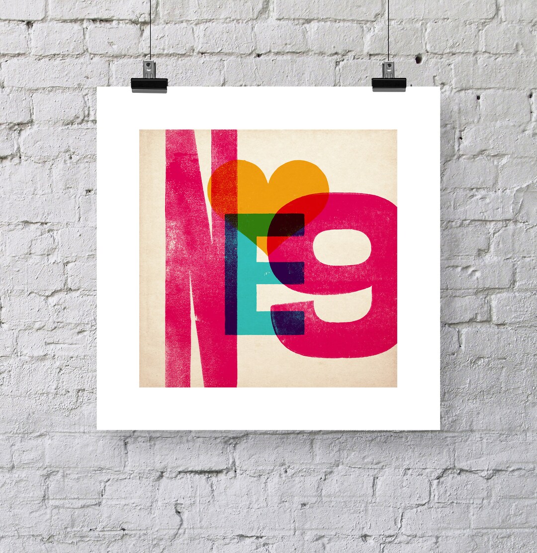Love NE9 northeast Postcode Series Giclee Print - Etsy