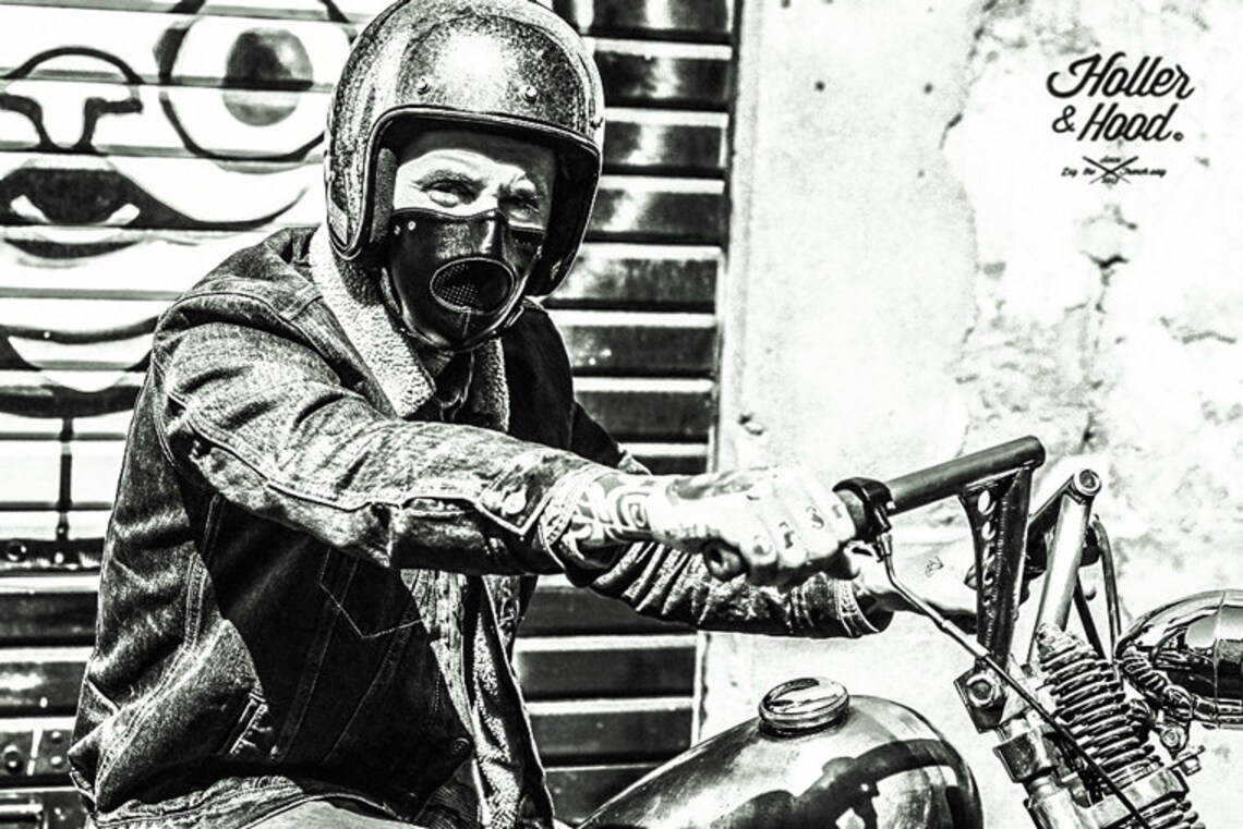 Motorcycle Riding Mask Black Lamb Leather Thunderbird Black | Etsy