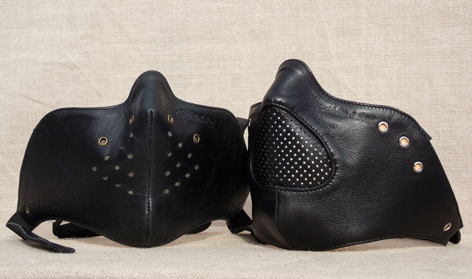 Motorcycle Riding Mask Black Lamb Leather Thunderbird Black | Etsy