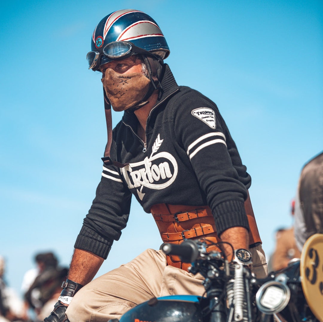 Motorcycle Retro Mask for Open Helmet Old School Style Sportswear ...