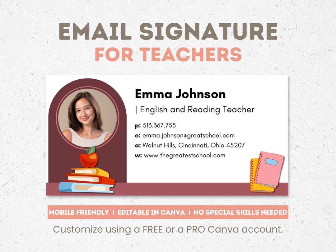 Teacher Email Signature Template Parent Communication & Newsletter ...