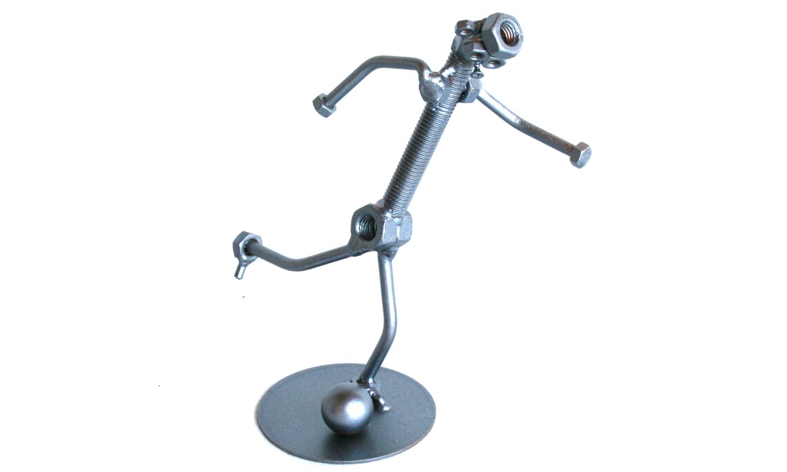 Soccer Player Gift Nuts and Bolts Metal Sculpture Football | Etsy