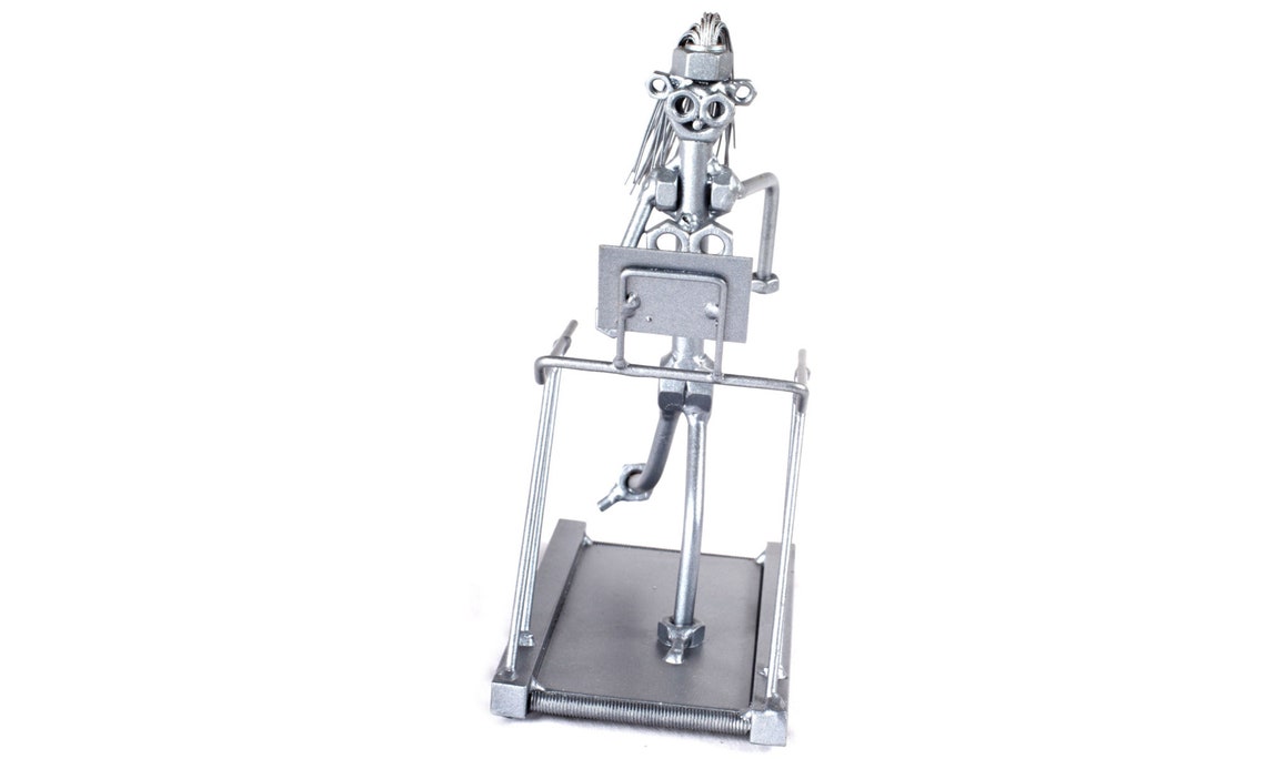 Running Treadmill Gift Nuts and Bolts Metal Sculpture, Fitness Coach ...