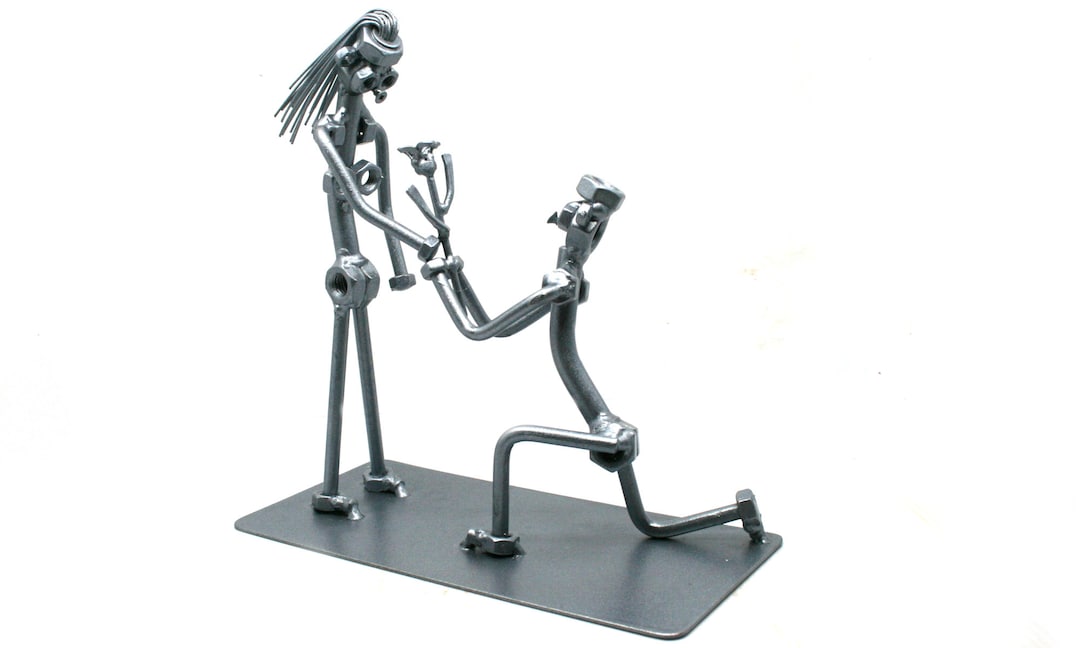 Engagement Gift, Nuts and Bolts Metal Sculpture, Marriage Proposal ...