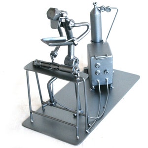 Welder gift nuts and bolts metal sculpture male vs female | Etsy