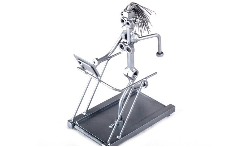 Running Treadmill Gift Nuts and Bolts Metal Sculpture, Fitness Coach ...
