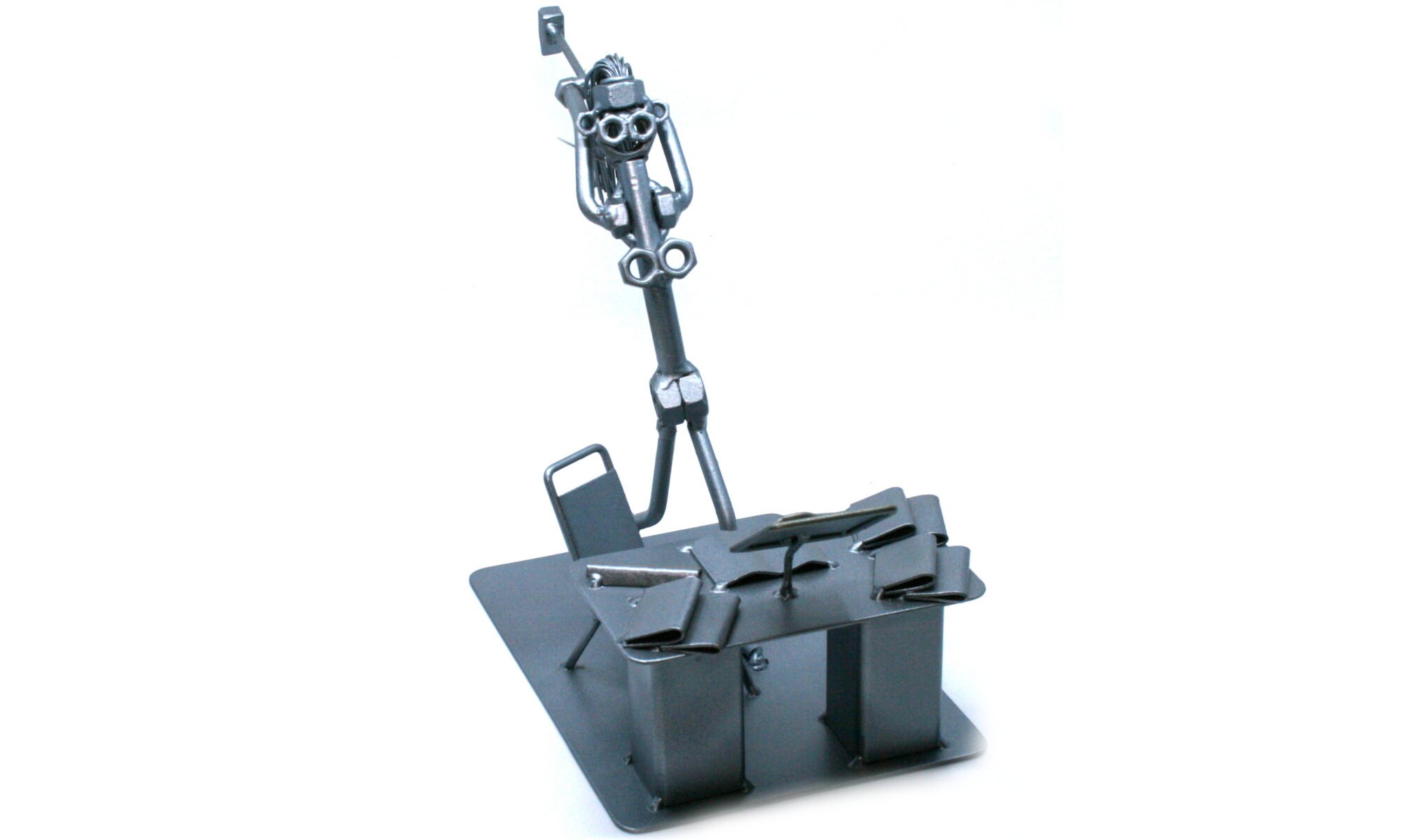 Angry Computer Hacker Nuts Bolts Recycled Metal Art, Geek Nerd Handmade ...
