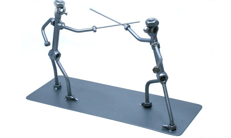 Custom Fencing Figurine Nuts and Bolts Metal Sculpture, Personalized ...