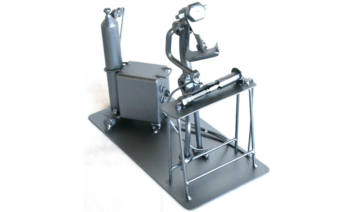 Welder gift nuts and bolts metal sculpture male vs female | Etsy