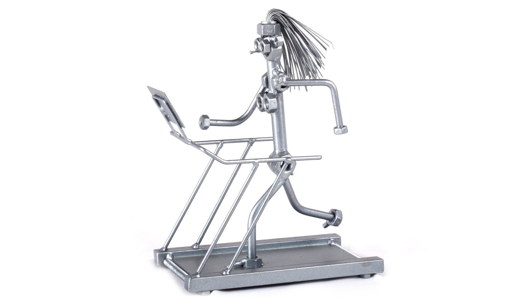 Running Treadmill Gift Nuts and Bolts Metal Sculpture, Fitness Coach ...
